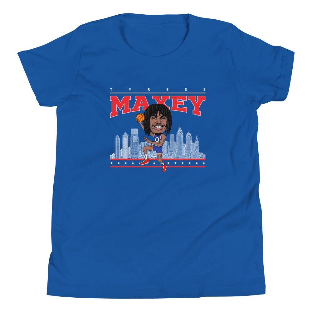 Youth Maxey Skyline Tee Blue – Sixth Man Shop